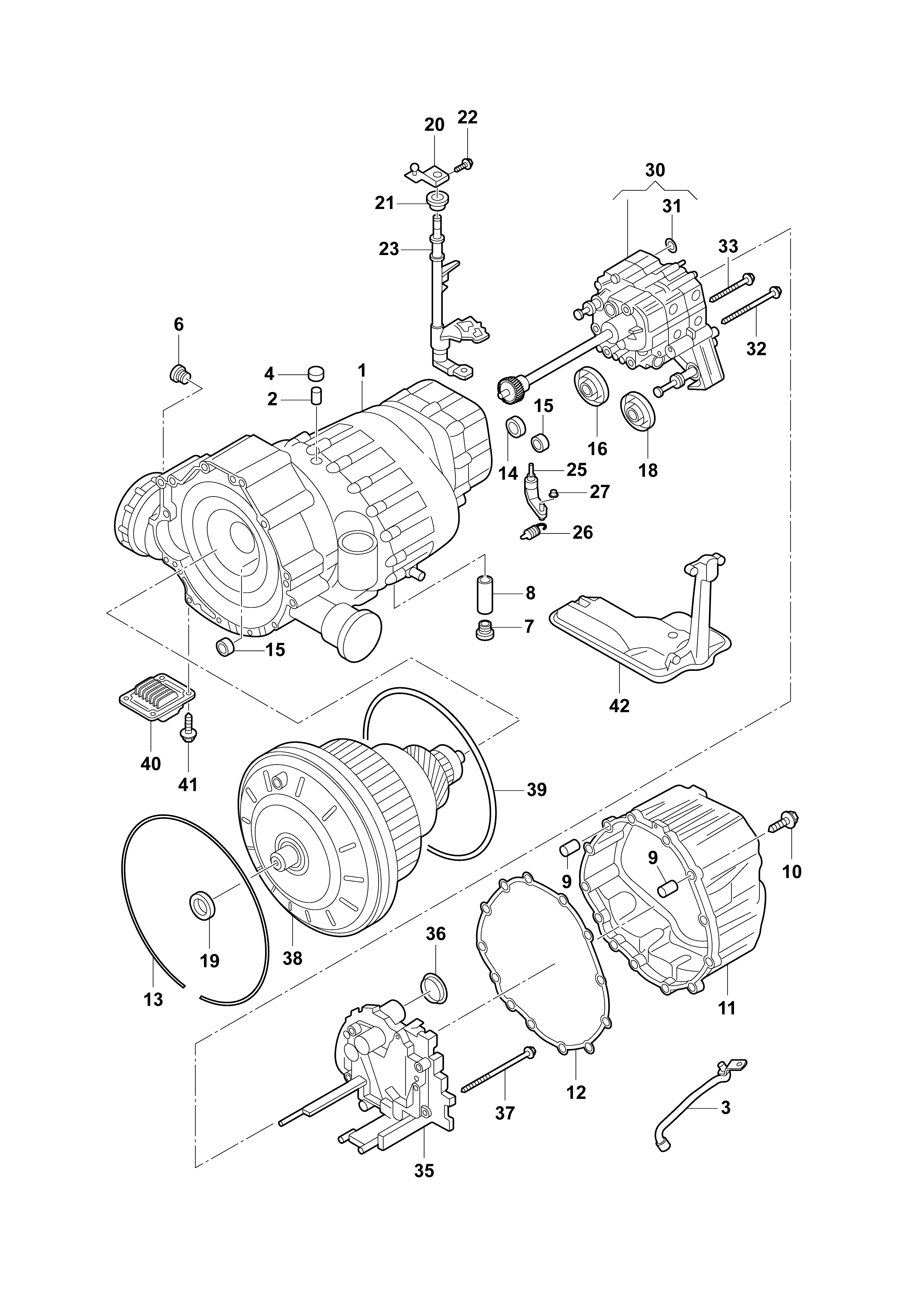 321 - valve body; Gear housing; for constantly variable automatic ...