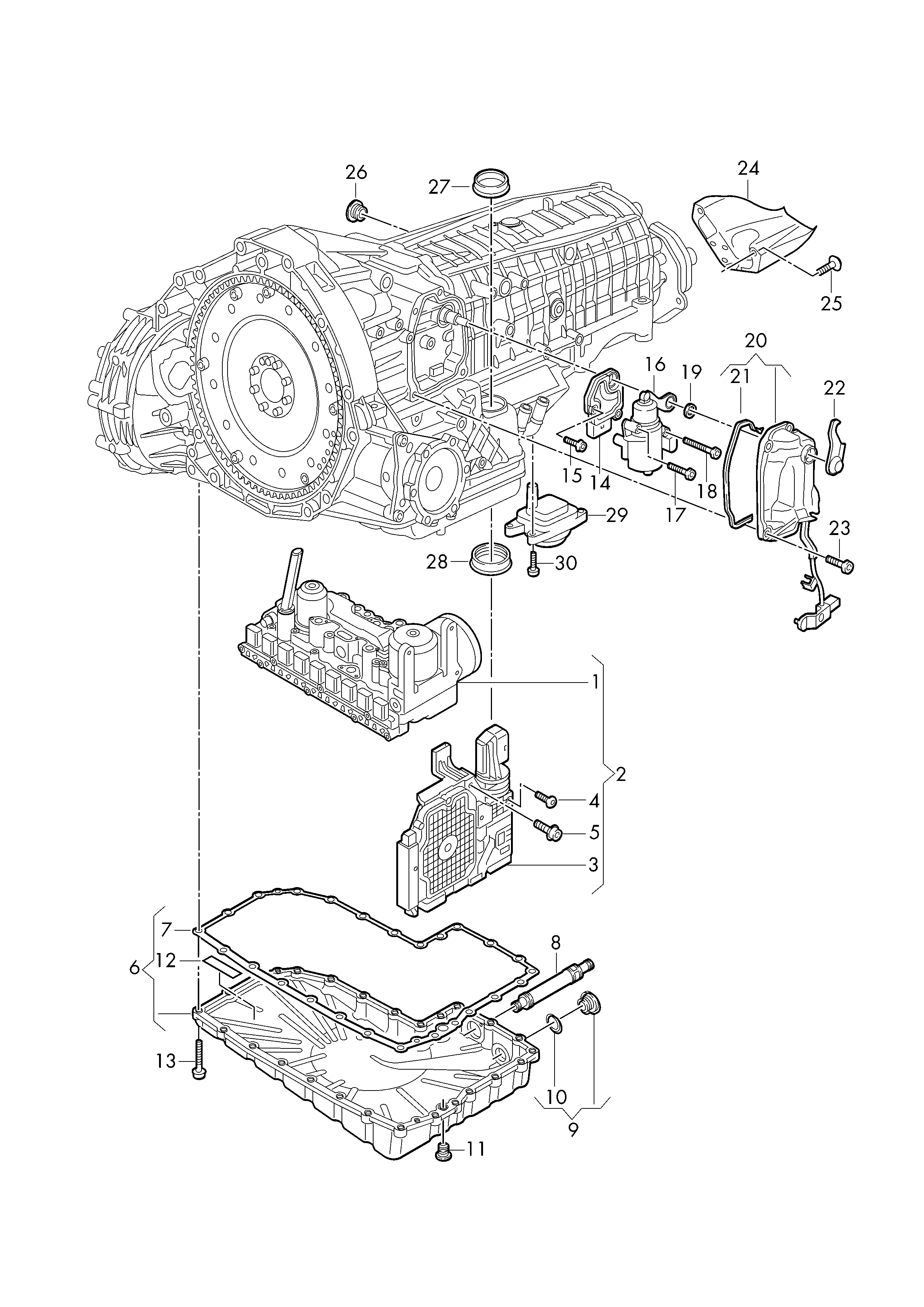 325 - mechatronic with software; oil sump; For 7-speed dual clutch ...