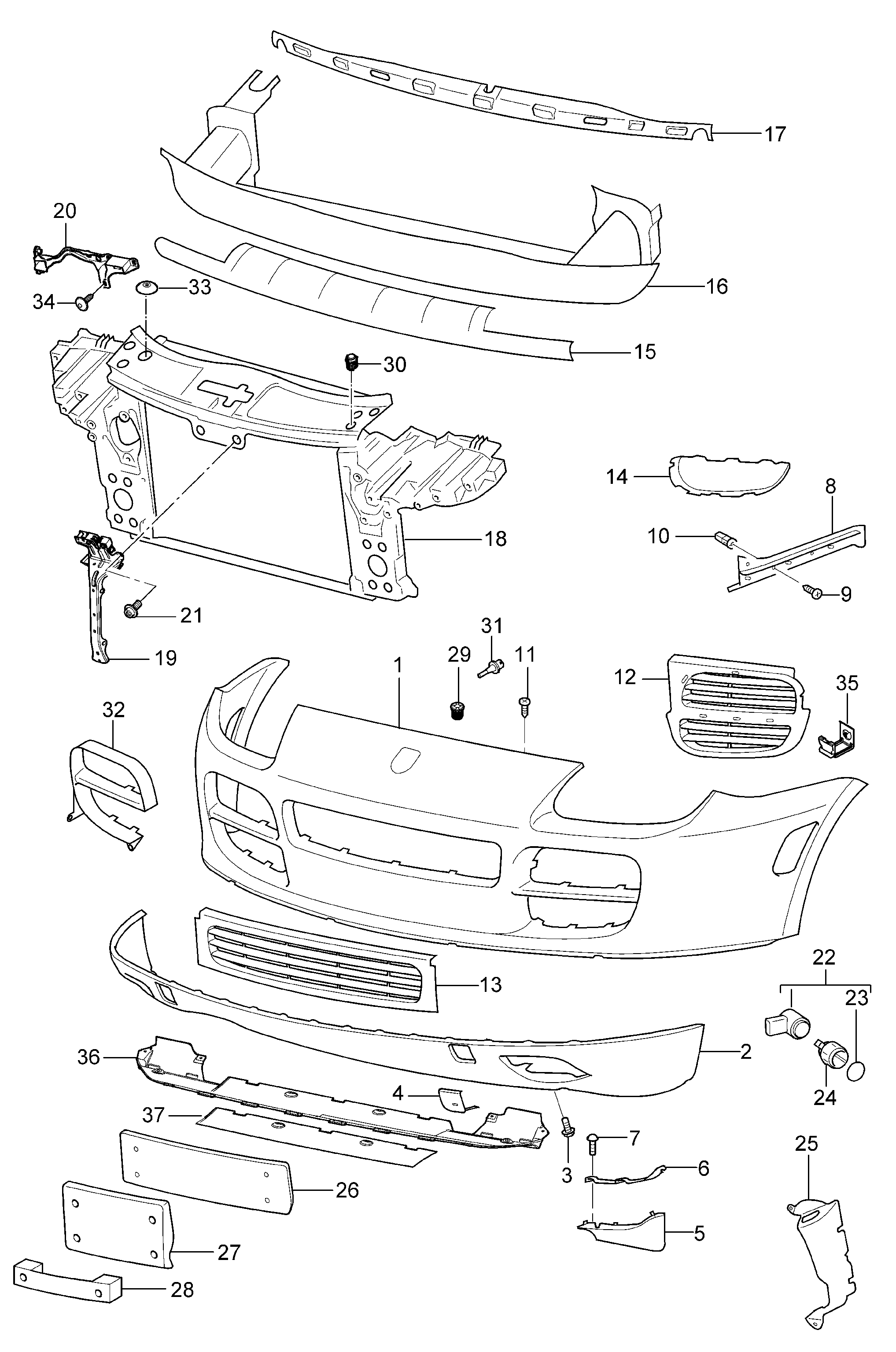 802 - Trim; bumper guard - Porsche Cayenne, Cayenne V8 Turbo S with ...