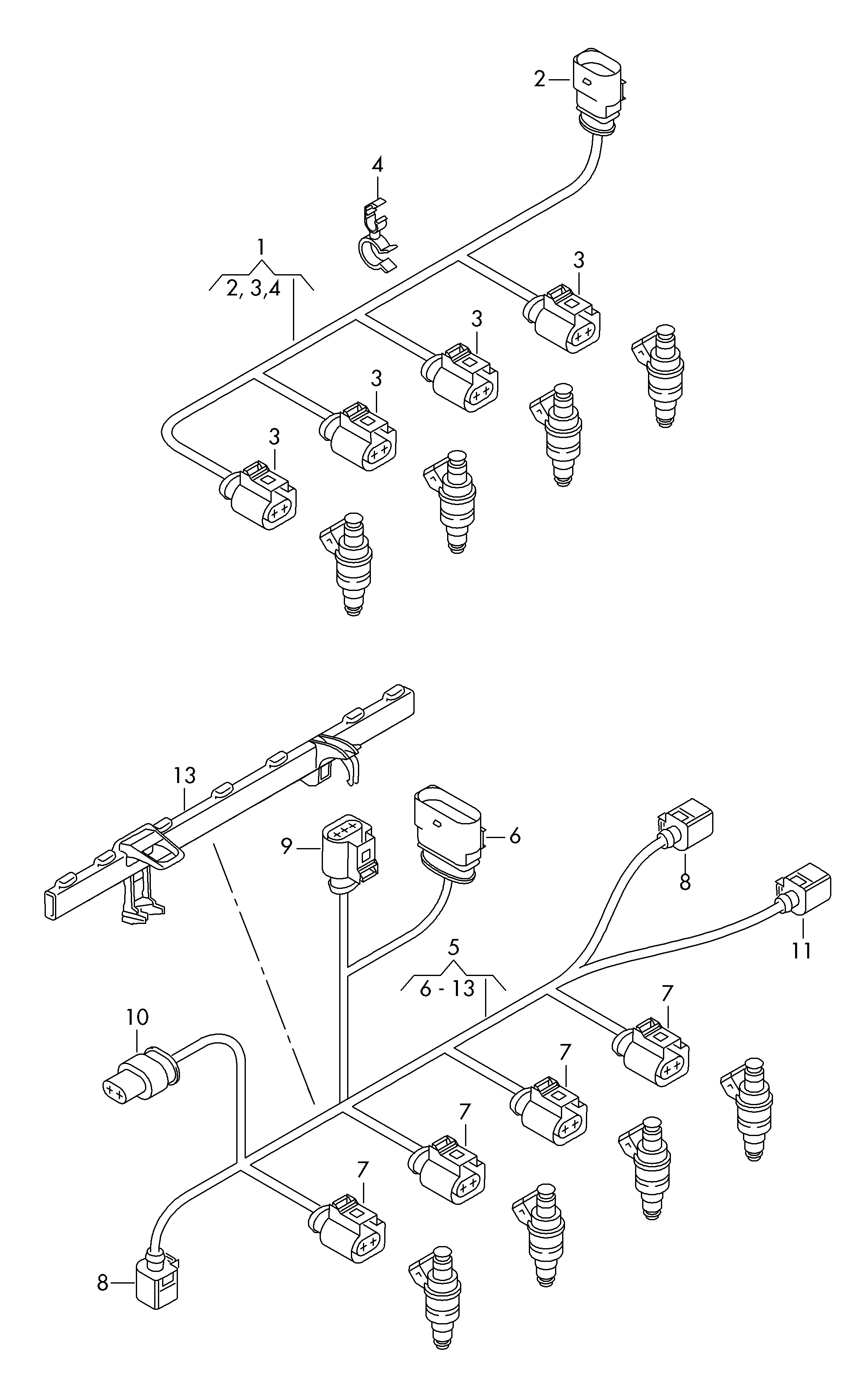 971 - holder for wiring harne; Engine; Wiring set for engine; Earth ...