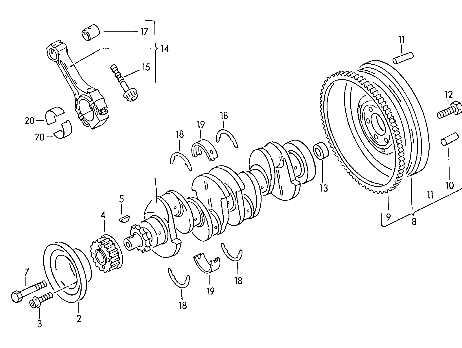 105 - Crankshaft; conrod; bearing - Volkswagen Golf, golf gt - Amayama