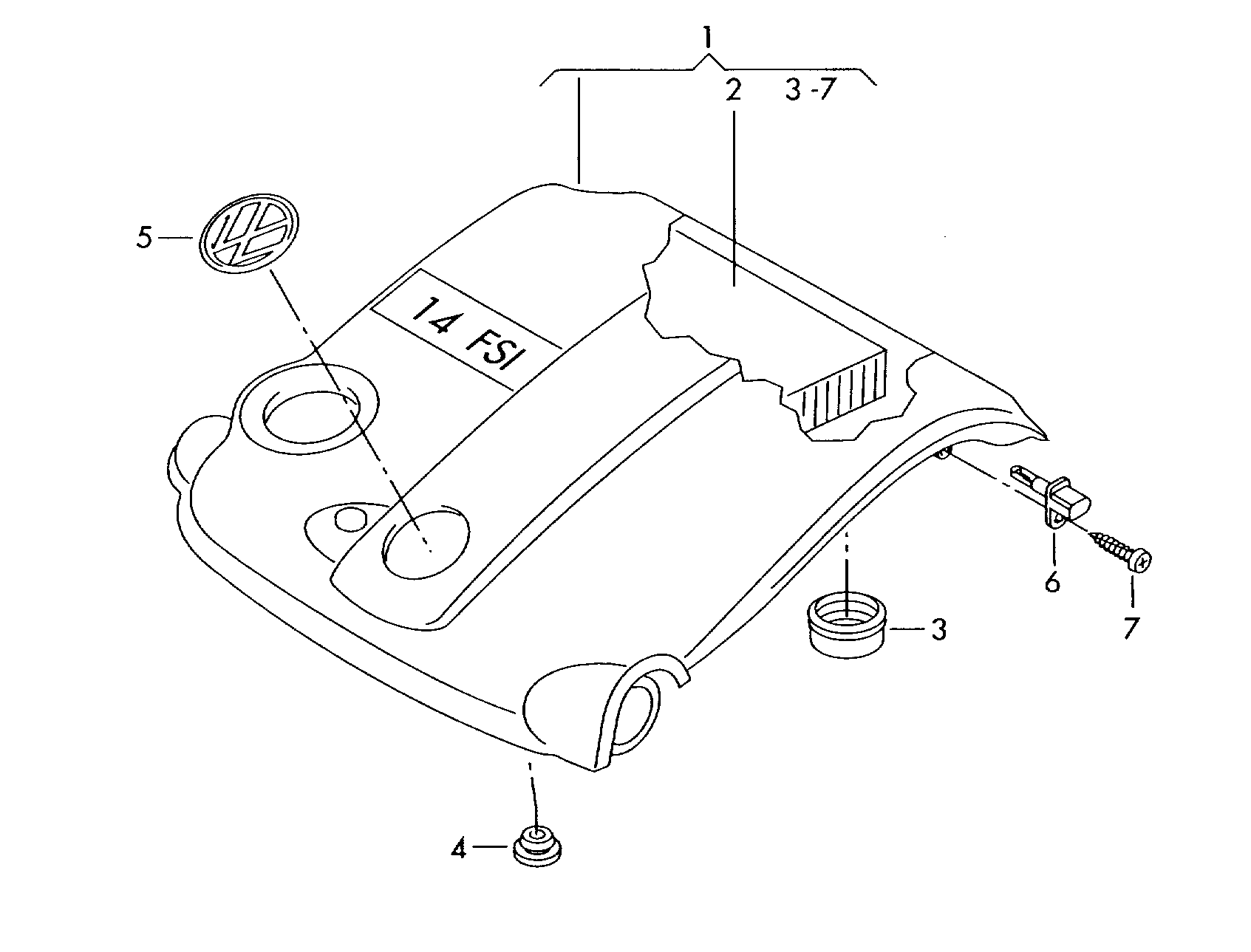 129 - Air filter with connecting part; Intake connection - Volkswagen ...