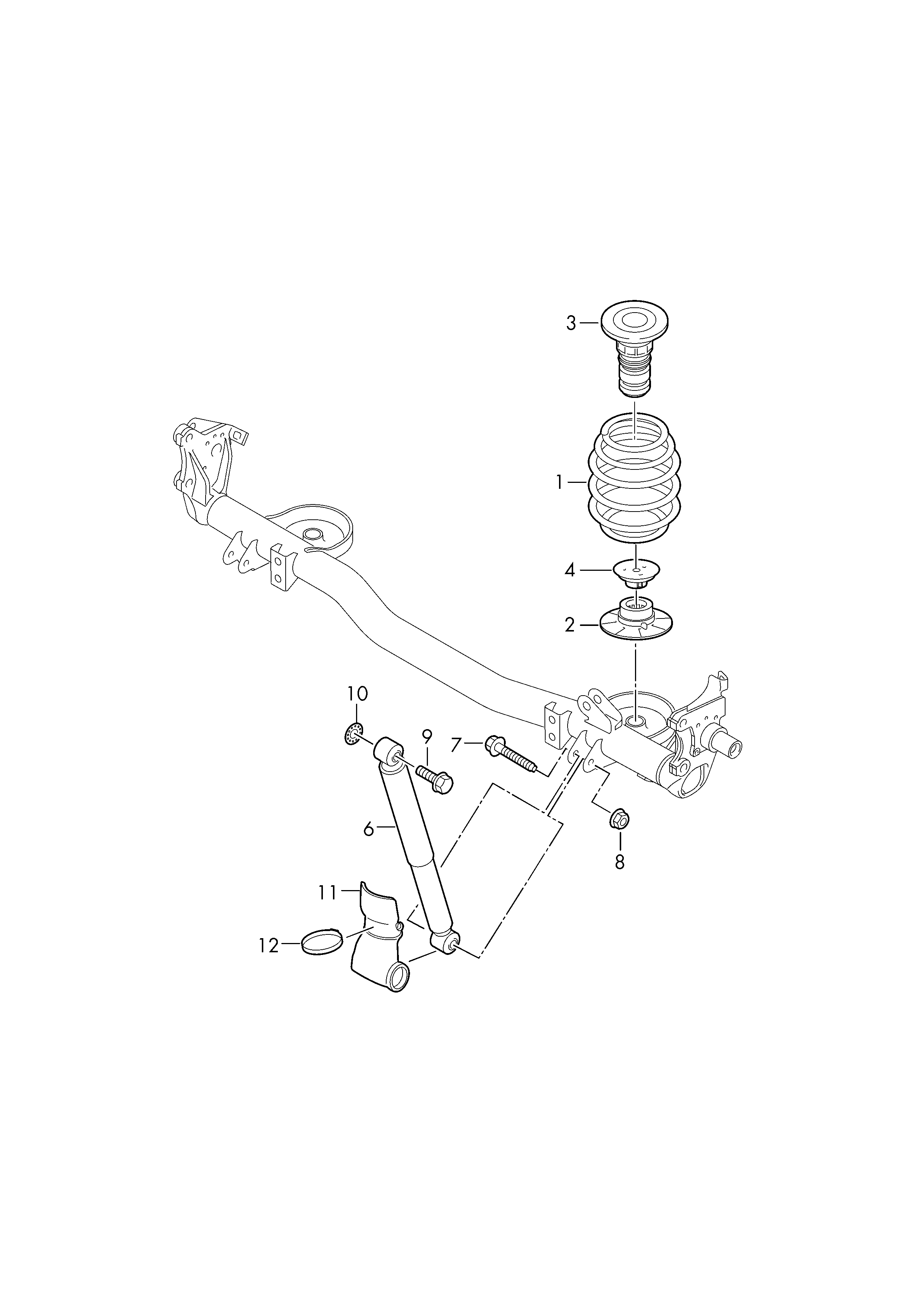 511 - uspension; Gas shock absorber; Coil spring - Volkswagen Caddy ...