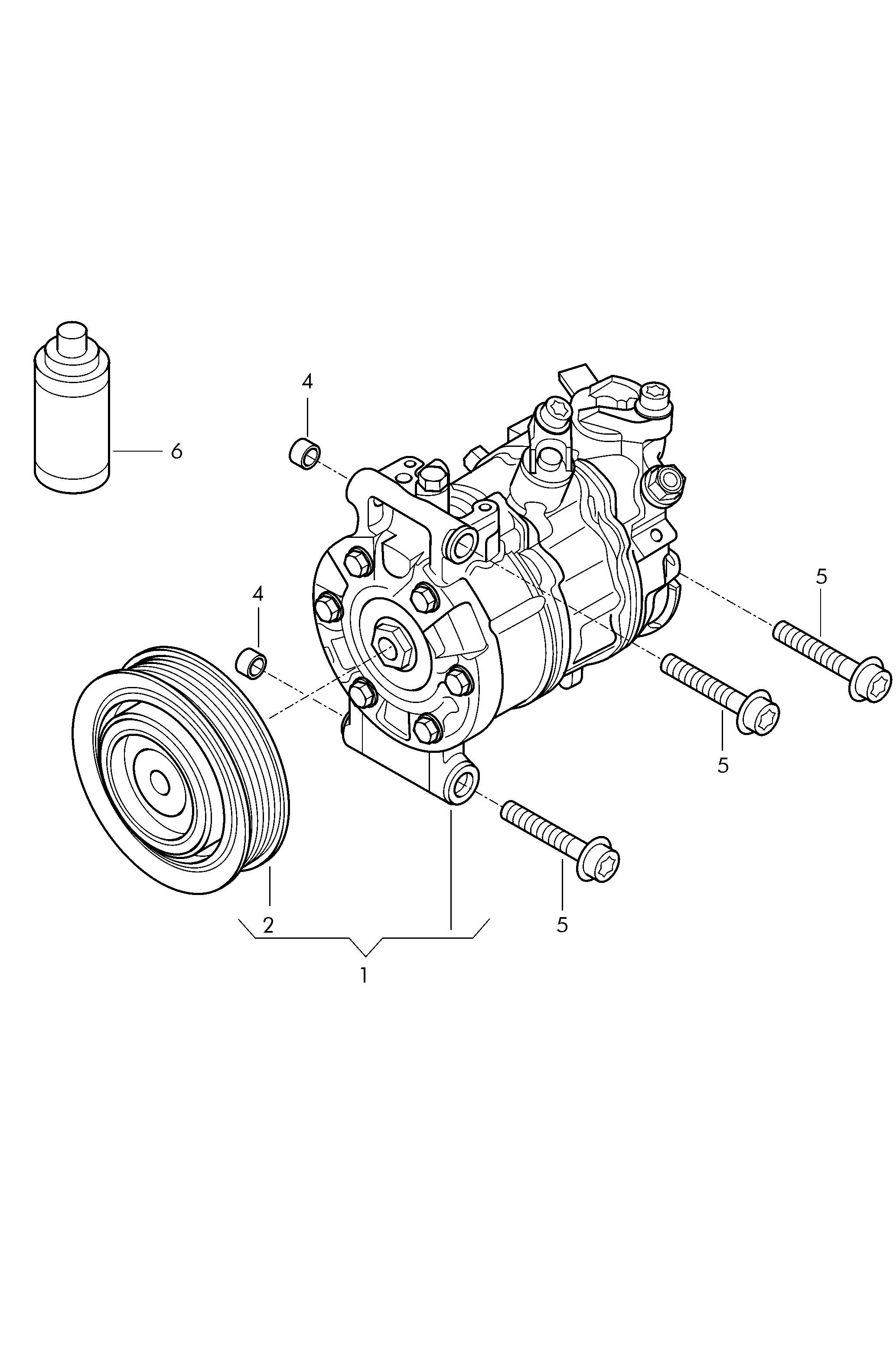 260 - A/C compressor; Locking pin; Electromagnetic coupling; For A/C ...