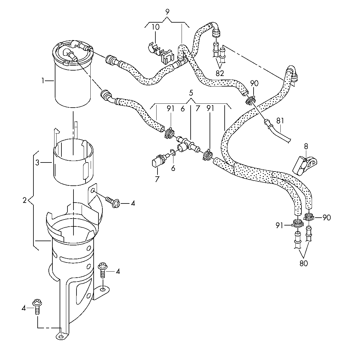 127 - Fuel filter - Volkswagen Polo, Polo 2.0 - Amayama