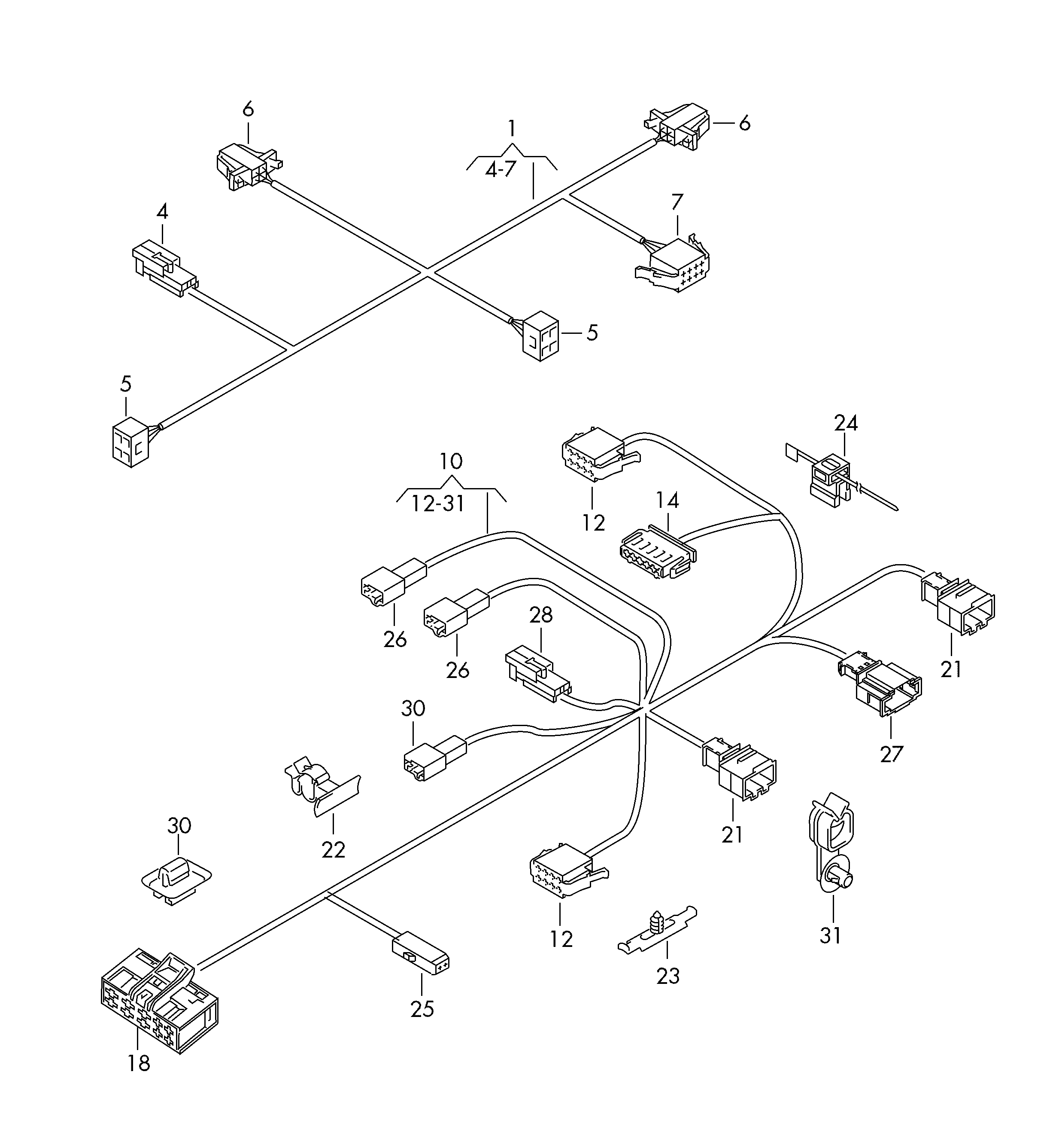 Vw California Roof Wiring Loom