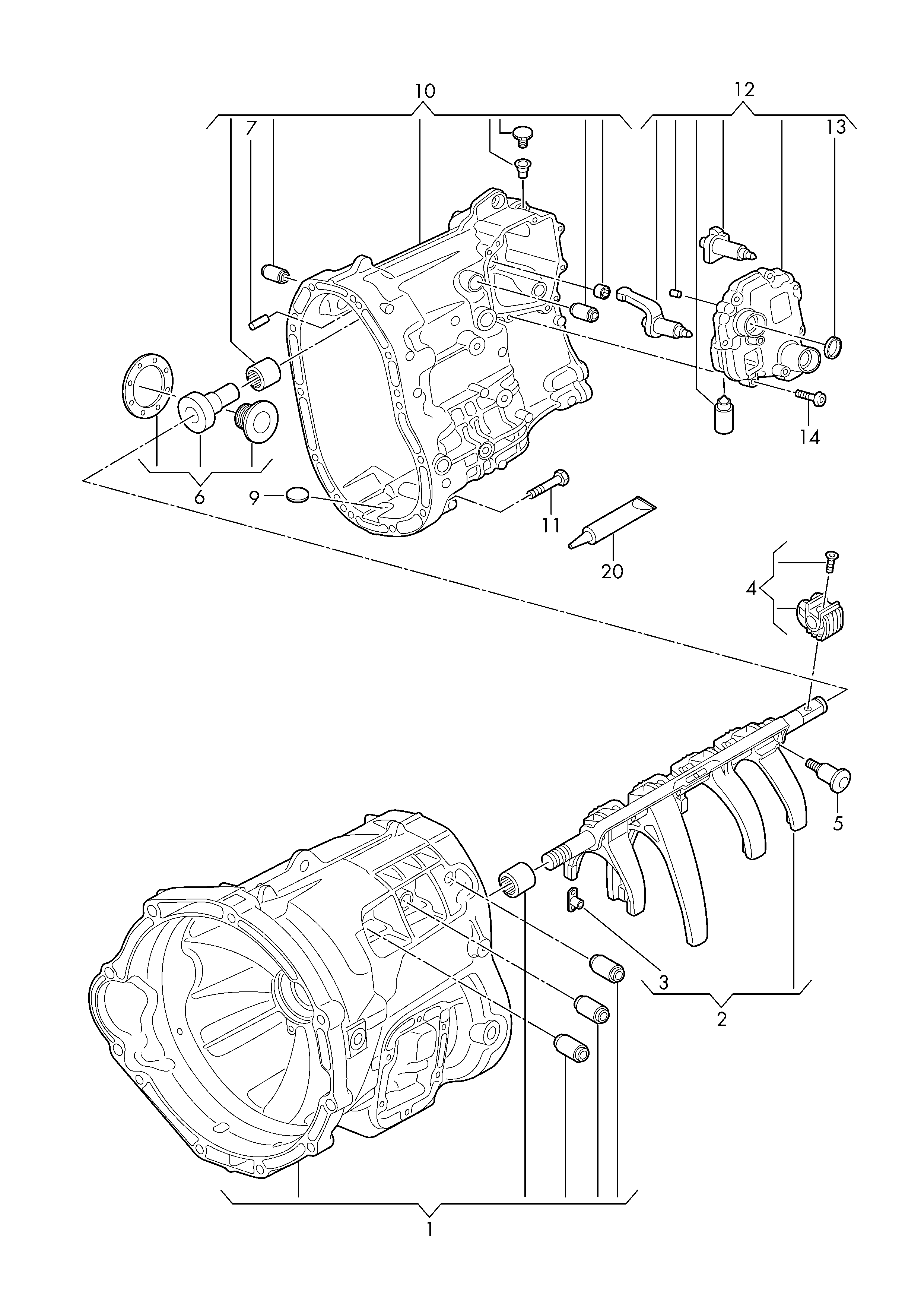 311 - gears and shaft; Input shaft; Output shaft; for 6 speed manual ...