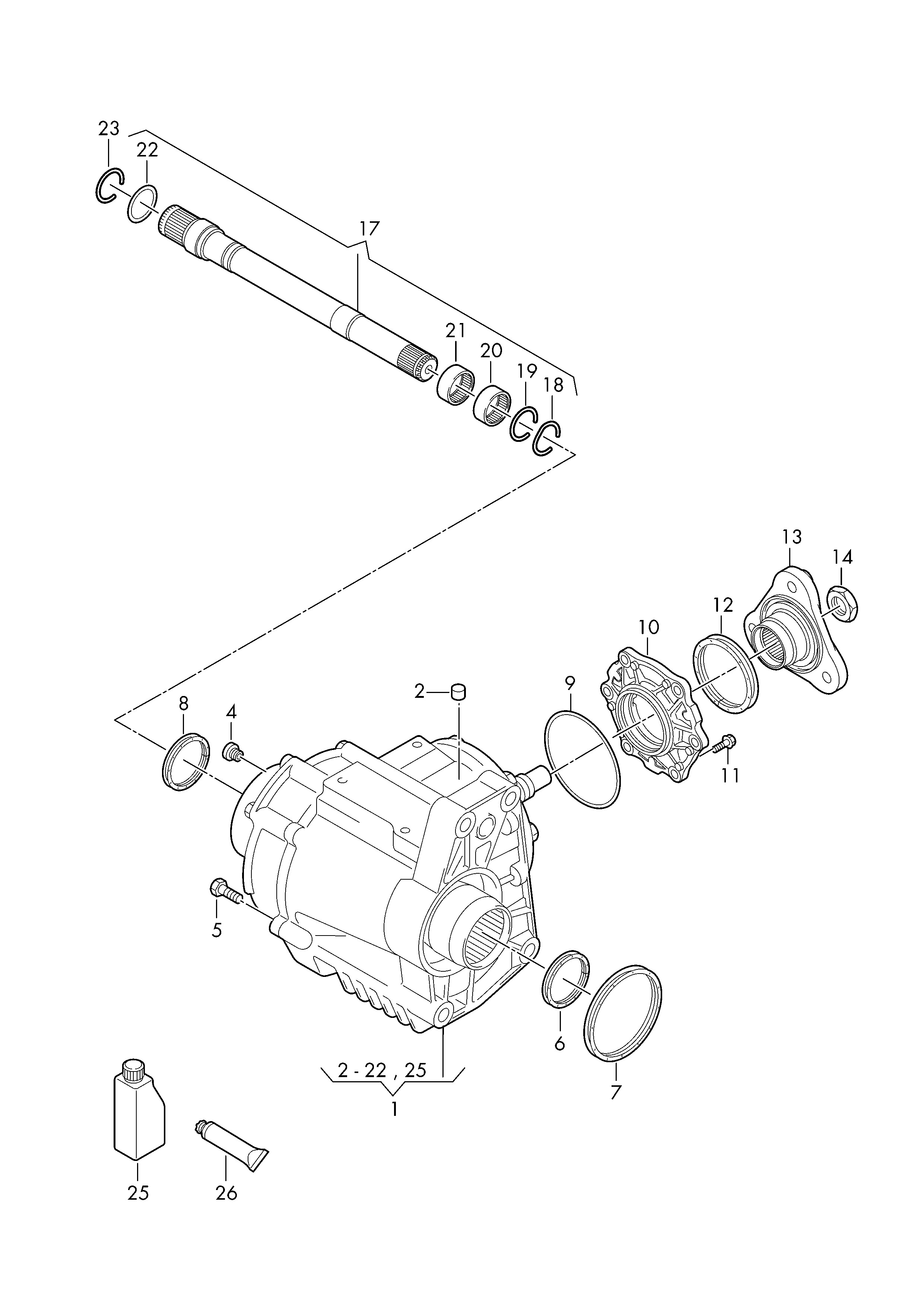 409 - Final drive gearbox; For 7-speed dual clutch gearbox ...