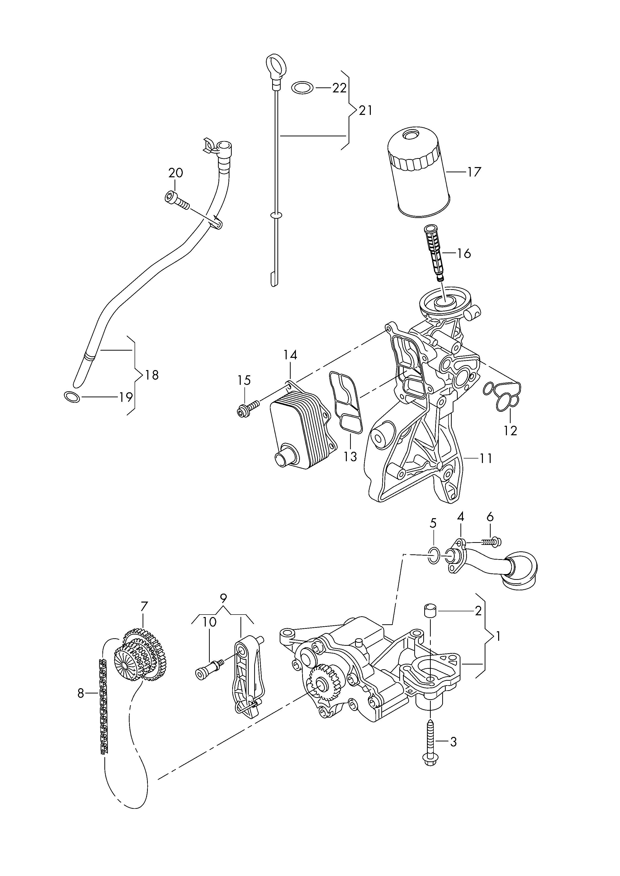 115 - oil pump; Oil cooler; oil filter; Oil dipstick; balancer shaft ...